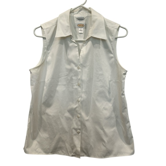 Talbots | Tops | Talbots White Sleeveless Button Down Shirt | Poshmark